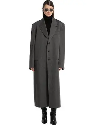 Michael Kors Slouch Coat In Virgin Wool Twill - Grey