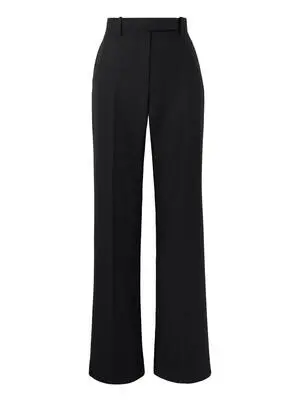 TOM FORD Herringbone Wool Straight-leg Pants - Black