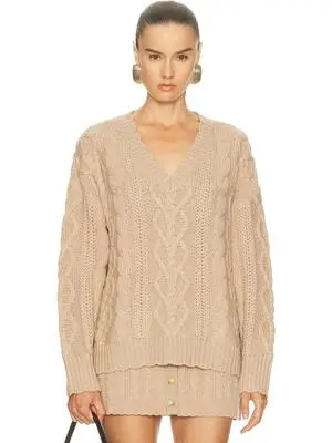 LoveShackFancy Croisette Pullover Sweater - Camel Melange