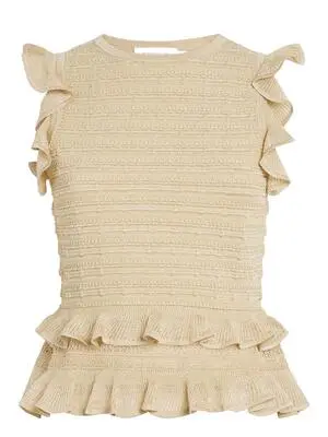 Zimmermann Knit Halterneck Hypnotic Top - Gold