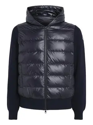 Moncler Wool Down-front Hoodie - Blue