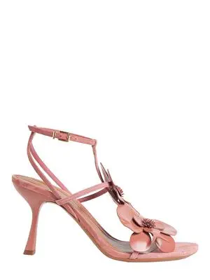 Zimmermann Leather Orchid Heeled Sandals - Pink