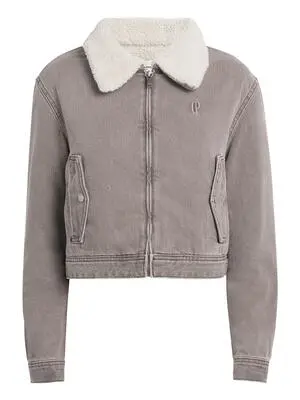 Claudie Pierlot Fleece-lined Denim Jacket - White