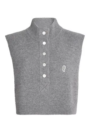 Claudie Pierlot Wool Embroidered Sweater Vest - Grey