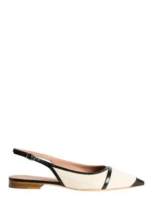 MALONE SOULIERS Bouclé Jama Slingback Flats - Ivory