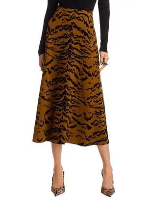 Essentiel Antwerp Italicca Zebra Print Skirt - Cinnamon Rufous