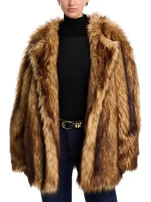 A.L.C. Bria Faux Fur Coat - Brown