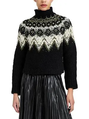 Proenza Schouler White Label-Lizzy Textured Fair Isle Sweater