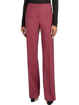 Santorelli Della Straight Leg Stretch Wool Pants - Crushed Berry