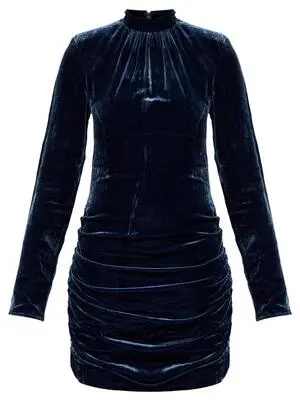 ROTATE BY BIRGER CHRISTENSEN Velour Mini Dress - Navy Blue