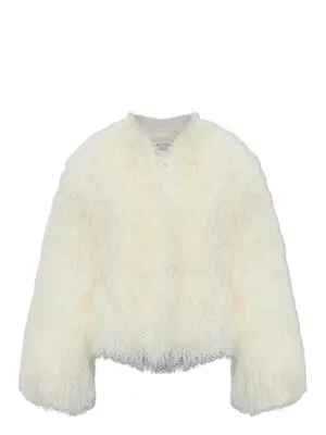 STAND STUDIO Short Fur Coat - White