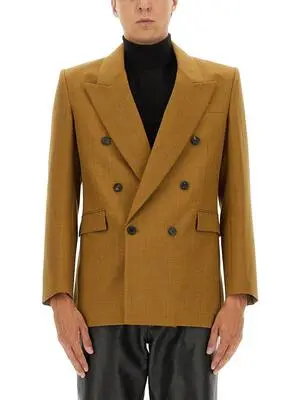 Saint Laurent Double-breasted Wool Jacket - Brown