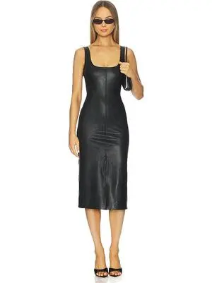 Commando Faux Leather Midi Tank Dress - Black