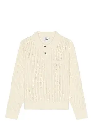 Obey Duane Sweater Polo In Cream - Natural