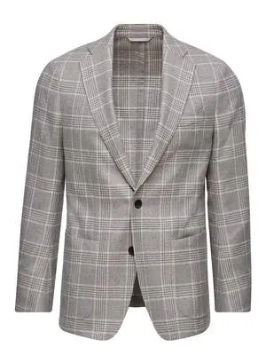 EMANUEL BERG Plaid Wool Sport Coat - Medium Grey