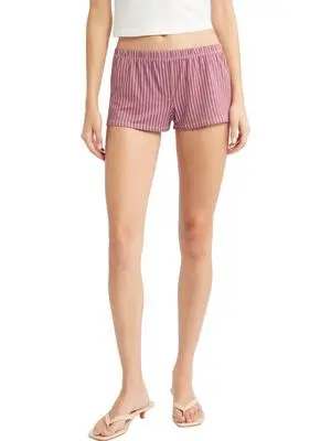 BELLA VENICE Striped Elastic-Waist Shorts