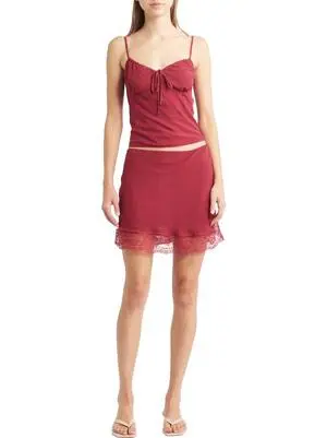 BELLA VENICE The Josephine Tie Front Camisole - Burgundy