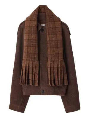 BURBERRY Wool-Blend Jacket With Detachable Scarf
