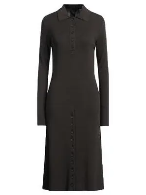 COURREGES Midi Cotton And Merino Wool Dress - Brown