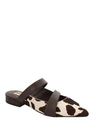 Mia Abie Pointed Toe Mule Brown Cow/dark Brown