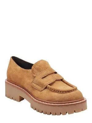 Marc Fisher Norton Lug Sole Penny Loafer - Beige