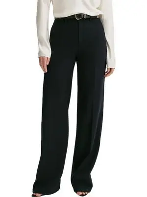 A.L.C. Hirsch Straight Leg Wool Blend Pants - Black