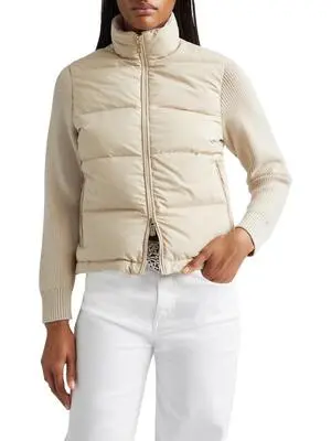 Eleventy Diamond Quilted Down Jacket - 02 Sand