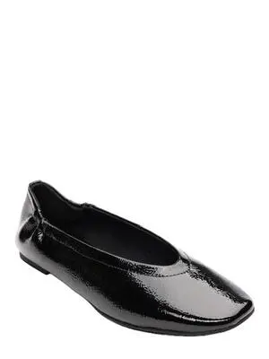 Sanctuary Gigi Flat Black Crinkle Patent