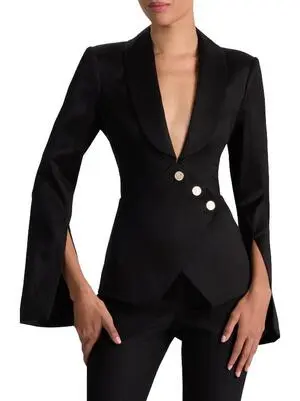 Alice + Olivia Sculpted Blazer With Split Sleeves - Black