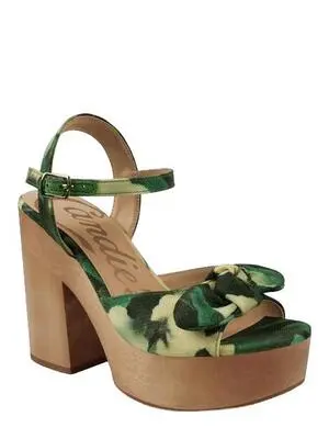 CANDIE'S Knotted Platform Sandal Green Fab
