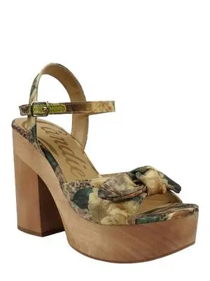 CANDIE'S Knotted Platform Sandal Yellow Fab