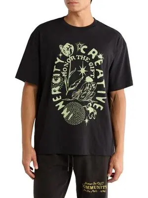 HONOR THE GIFT Inner City Creative Cotton Graphic T-shirt - Black