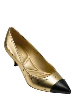 Karl Lagerfeld Paris Cap Toe Pump - Gold/black