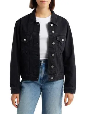 MAVI Ruby Denim Trucker Jacket - Dark Smoke Icon