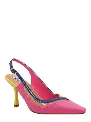 NINETY UNION Pointed Toe Slingback Heel - Fuchsia Multi