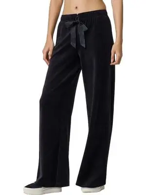 FLORENCE BY MILLS Velour Wide Leg Pants - Black