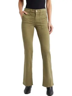 MAVI Vicky Patch Pocket Mid-Rise Bootcut Sateen Pants