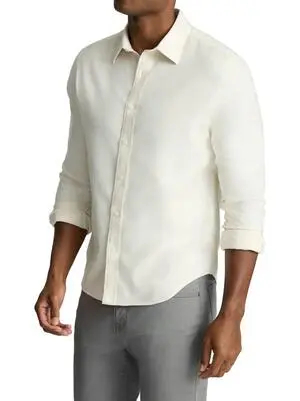 UNTUCKIT Veneto Regular Fit Textured Wrinkle Free Cotton Button-down Shirt - Chalk White