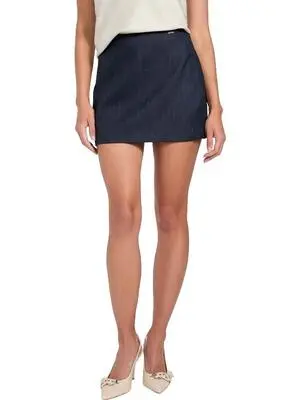 Guess Pinstripe Mini Skirt - Dark Blue