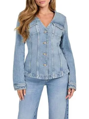 Guess Camille Denim Blazer - Blue