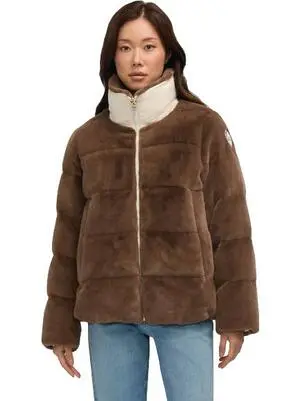 Pajar Vanita Boxy Reversible Midweight Puffer Jacket Taupe