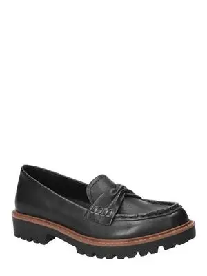 BELLA VITA Avalon Lug Sole Loafer - Black Leather