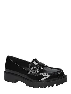 BELLA VITA Avalon Lug Sole Loafer - Black Patent