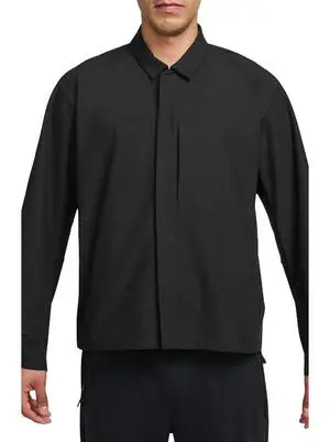 Nike Dri-fit Perfectstretch Zip-up Shirt Jacket - Black/dark Smoke Grey