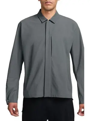 Nike Dri-fit Perfectstretch Zip-up Shirt Jacket - Smoke Grey/nano Grey