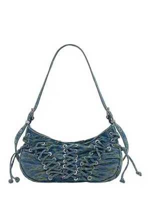 Desigual Braided Denim Shoulder Bag - Light Blue