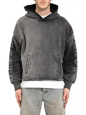 PURPLE BRAND Oversized Heavyweight Cotton Fleece Hoodie - Black