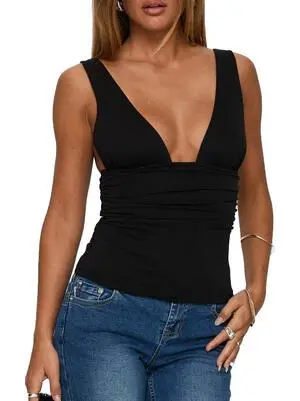 Princess Polly Ruched Tank - Black