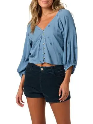 O'Neill Posie Eyelet Crop Top - Provincial Blue
