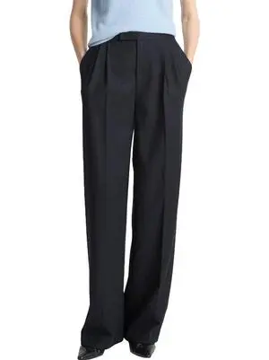 Vince Pleated Wide Leg Trousers - Coastal